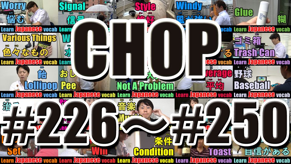 CHOP #226~#250 ～ Learn Japanese vocabulary ～ | CHOP